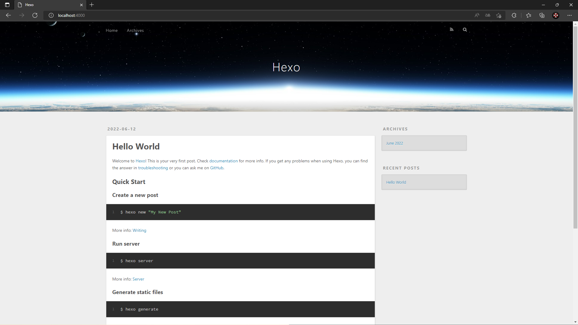 Hexogithub 搭建个人博客 Chentl